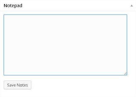管理画面にメモを追加できるDashboard Notepad - WordPressカスタマイズ